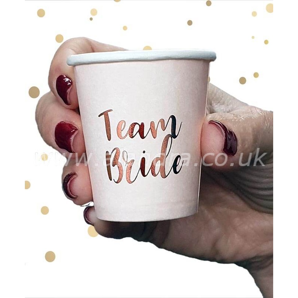 10 Pack Rose Gold Team Bride Drinking Shot Cups | Posh Party Malta